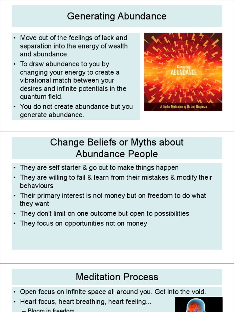Generating Abundance Meditation | PDF | Meditation | Feeling