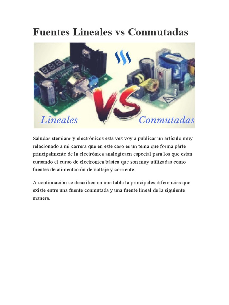 Fuentes Lineales Vs Conmutadas | PDF | Tecnología