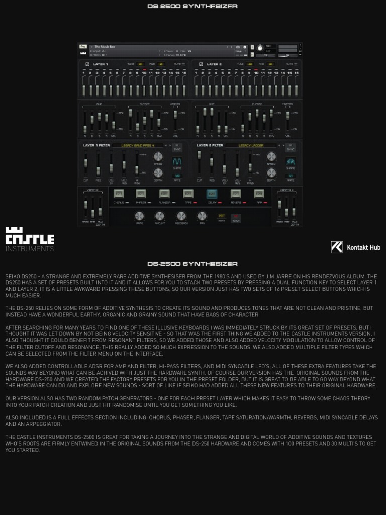 Seiko DS-2500 - User Guide | PDF | Synthesizer | Computing