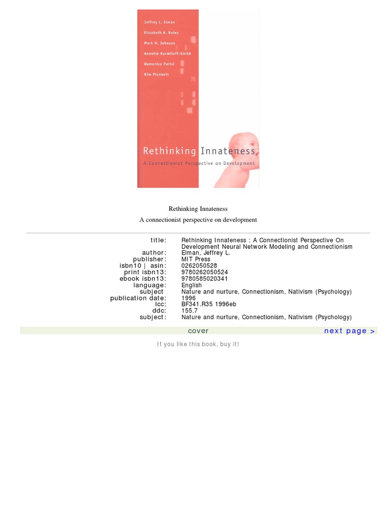 Elizabeth A. Bates, Mark H. Johnson (Eds,) - Rethinking Innateness. A ...
