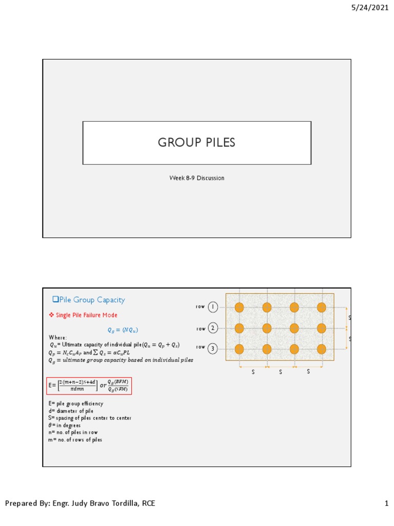Pile Foundation (Part II-Group Piles) | PDF | Deep Foundation ...
