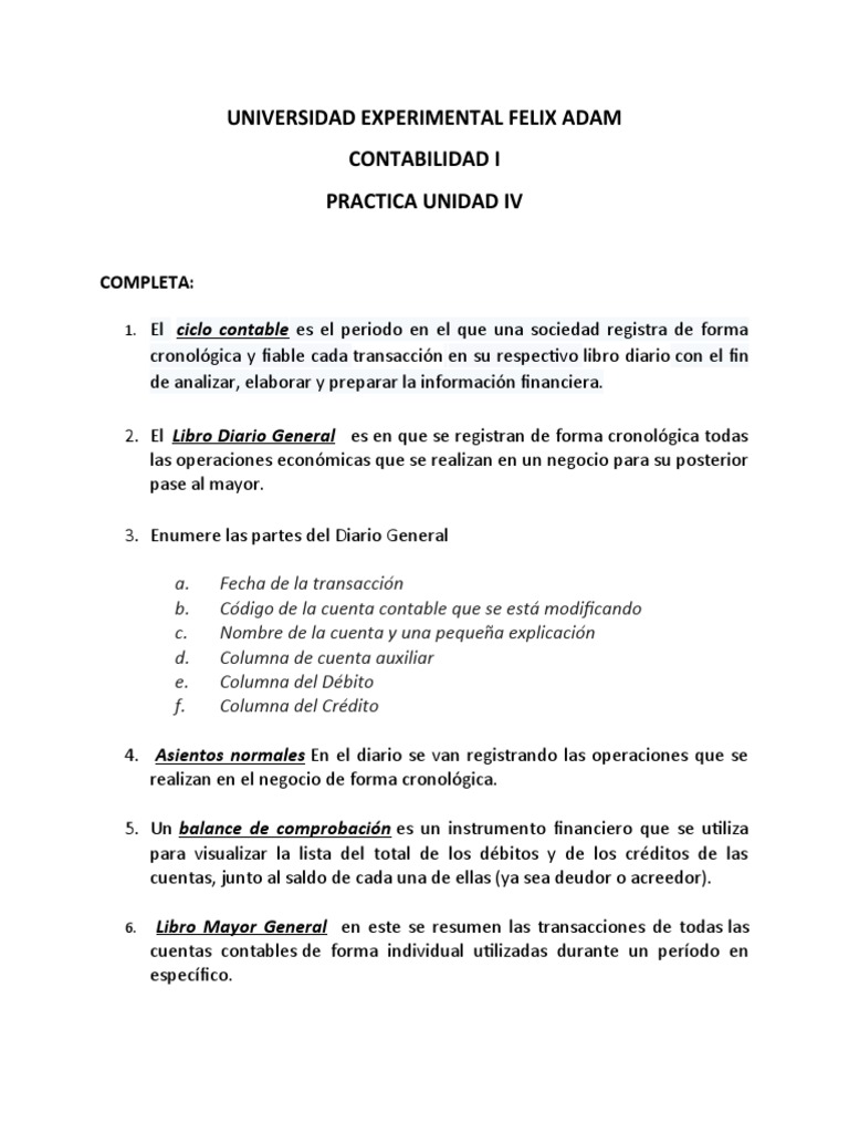 Practica No. 4 Contab. I | PDF | Contabilidad | Business