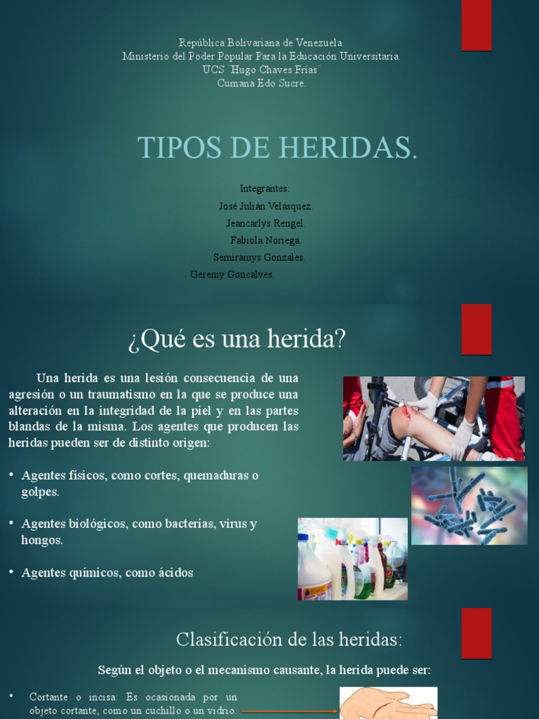 Clasificación y Cuidado de Heridas | PDF | Herida | Cicatrización de la herida
