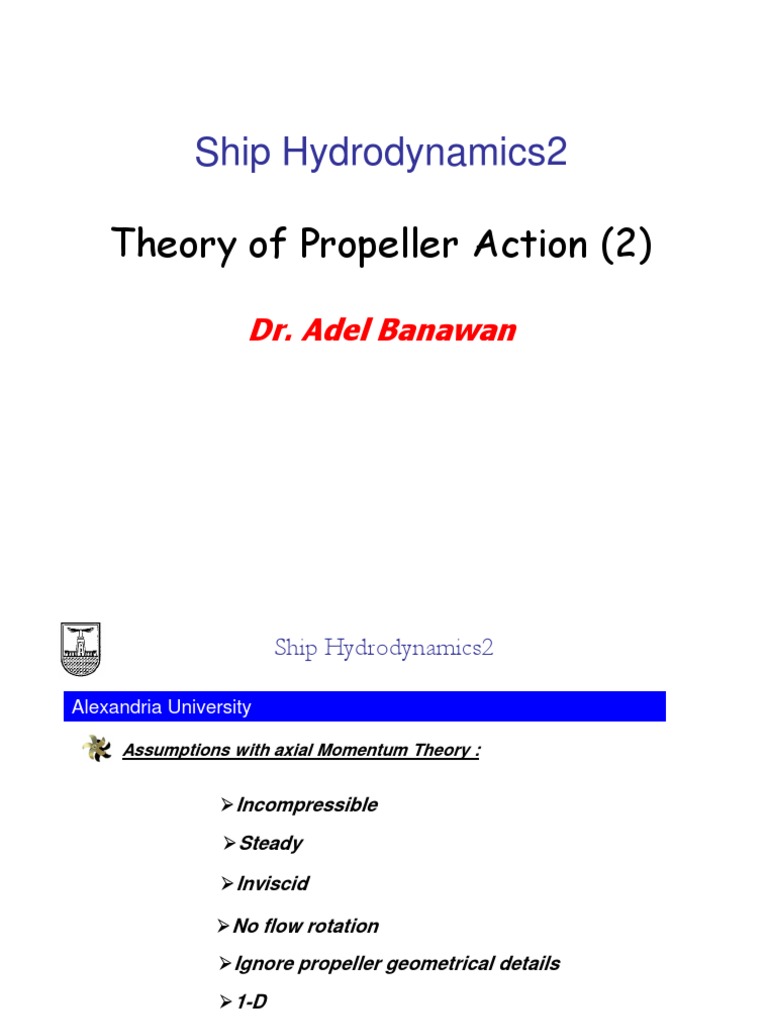Ship Propeller Theory and Momentum Equations | PDF | Rotation Around A ...