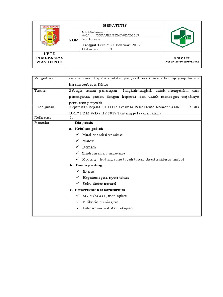 Sop Hepatitis | PDF