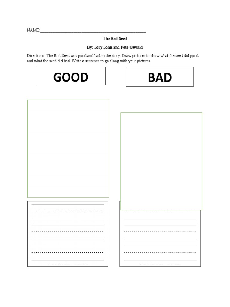 The Bad Seed Activity Sheet | PDF | Sports & Recreation | Wellness