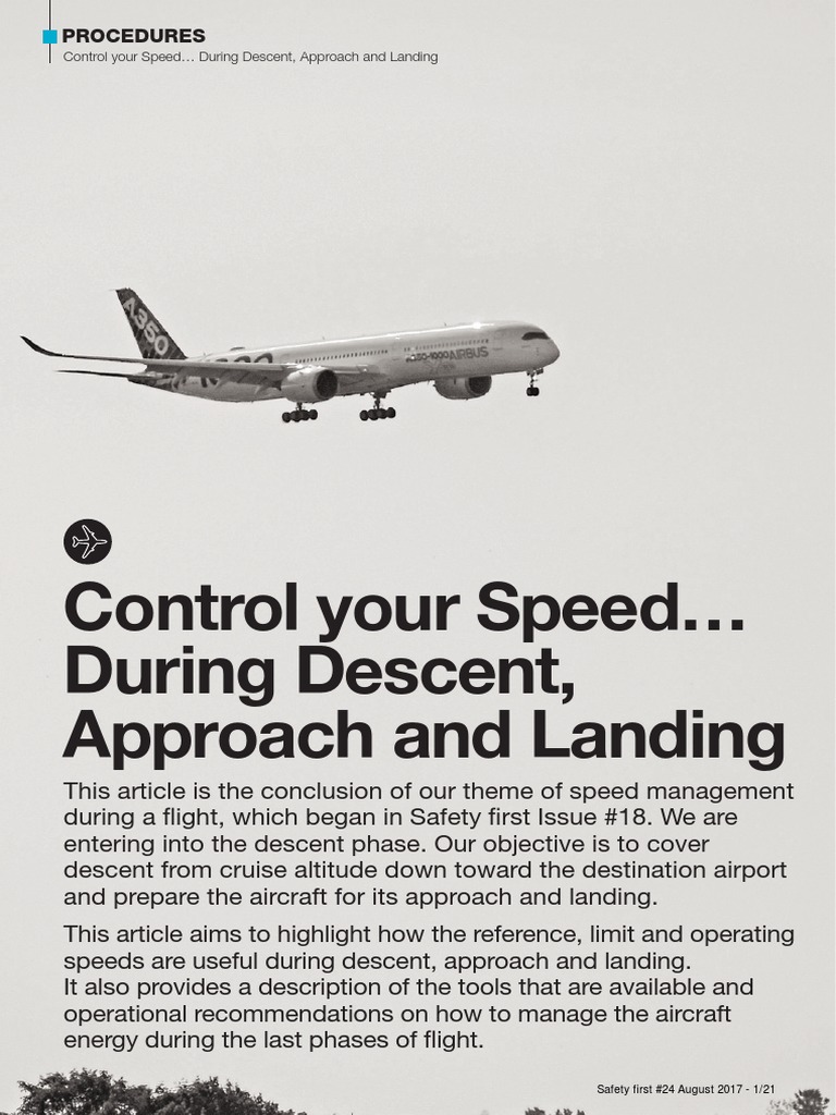 Control Your Speed During Descent, Approach and Landing | PDF ...