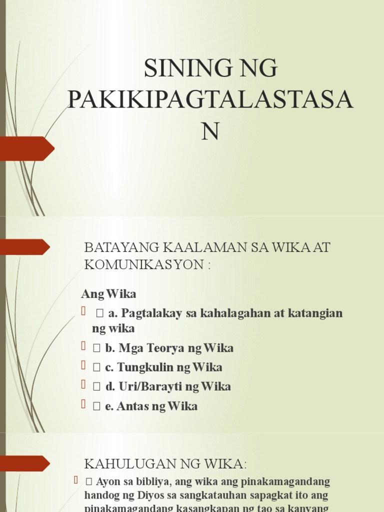 Sining NG Pakikipagtalastasan | PDF