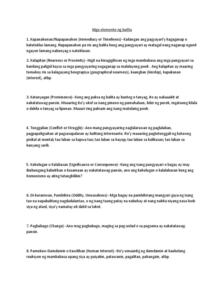 Elemento NG Balita WPS Office | PDF