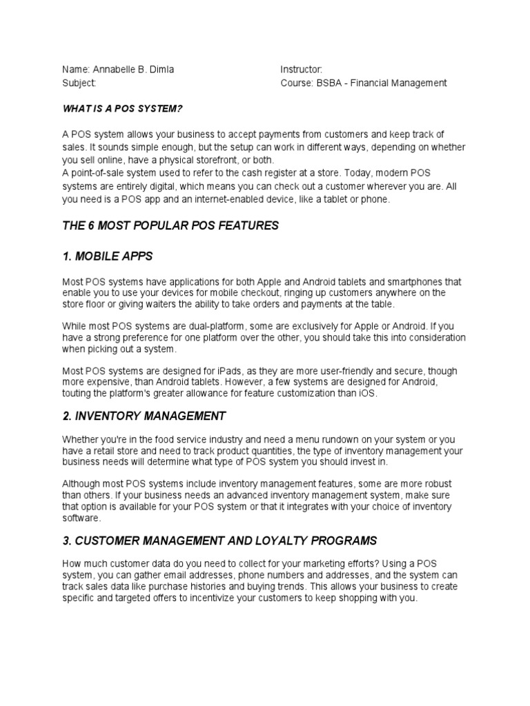 The 6 Most Popular Pos Features 1. Mobile Apps: What Is A Pos System ...