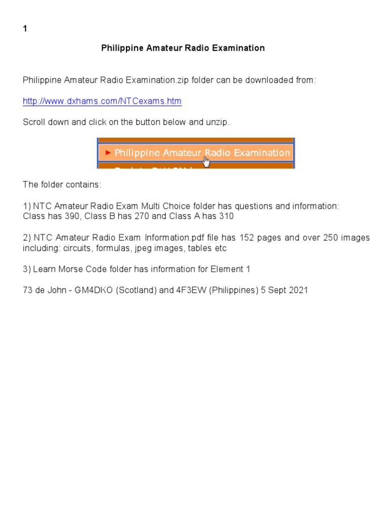 NTC Amateur Radio Exam Resources | PDF