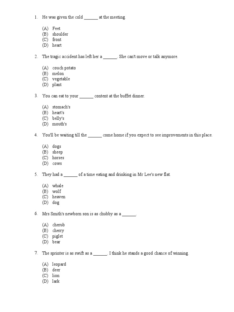 Simile Exercises | PDF