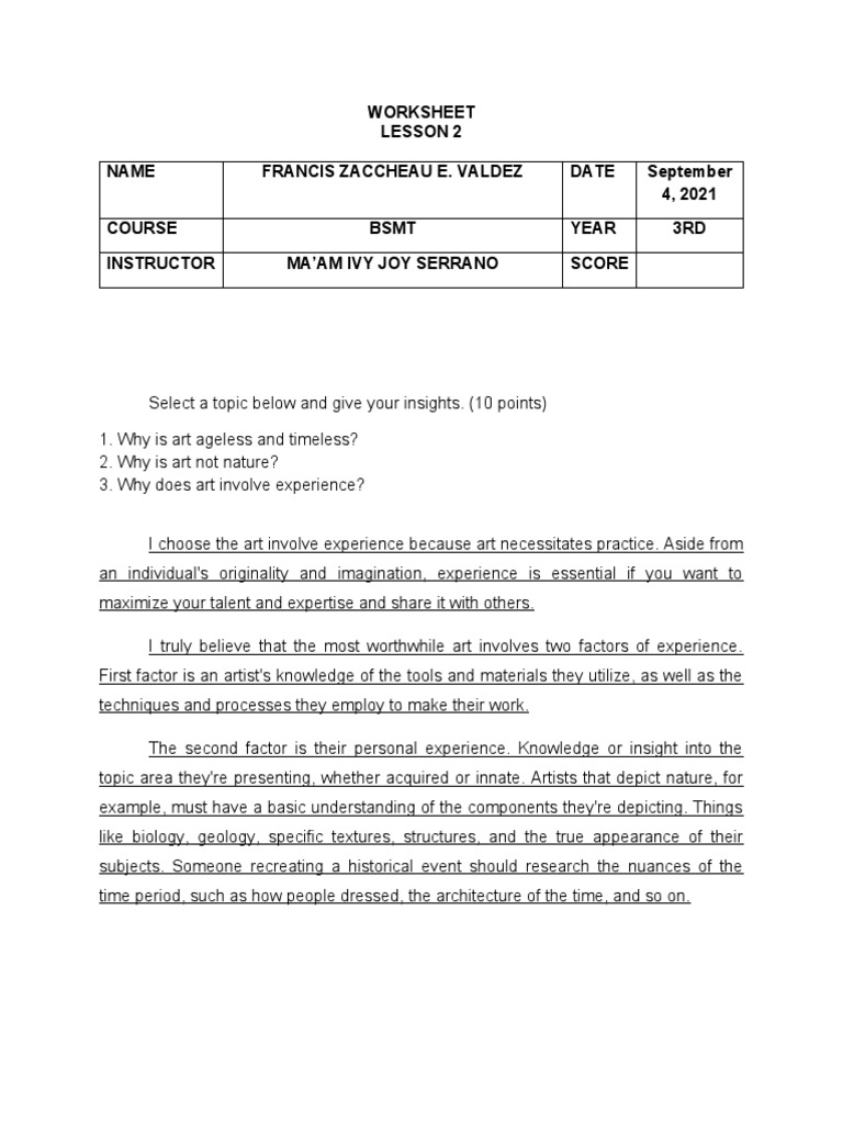 Valdez Francis Zaccheau - Gee3 Act2 | PDF | Knowledge | Communication
