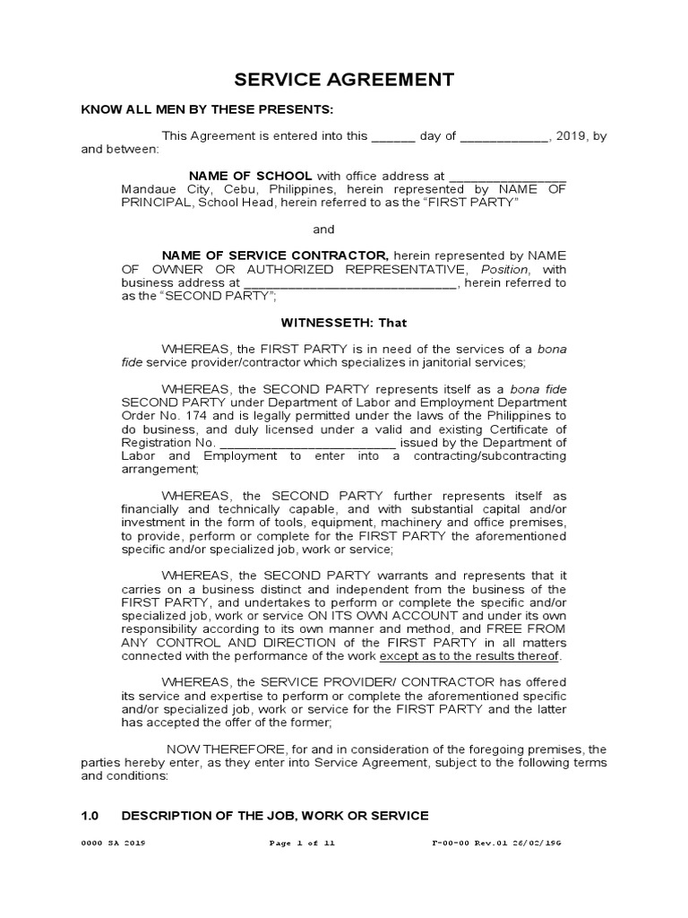 Contract Service Agreement | PDF | Indemnity | Employment