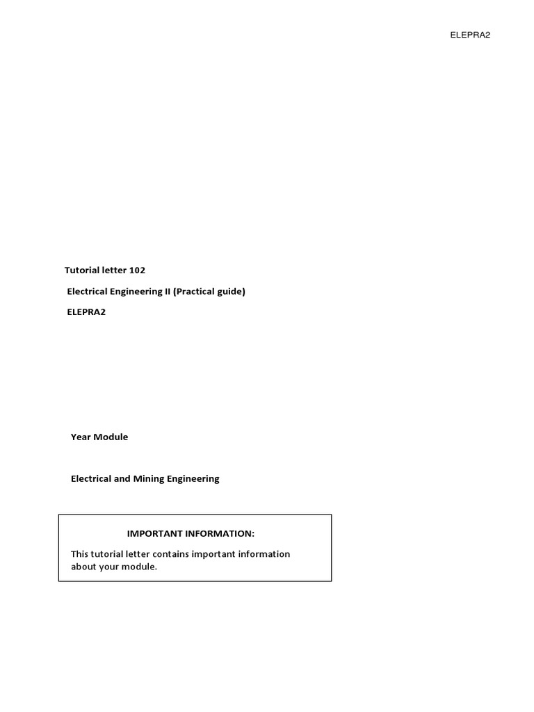 ELEPRA2 Practical Guide V32021 | PDF | Electrical Network | Power Supply