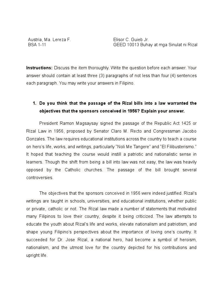 Instructions: Discuss The Item Thoroughly. Write The Question Before ...