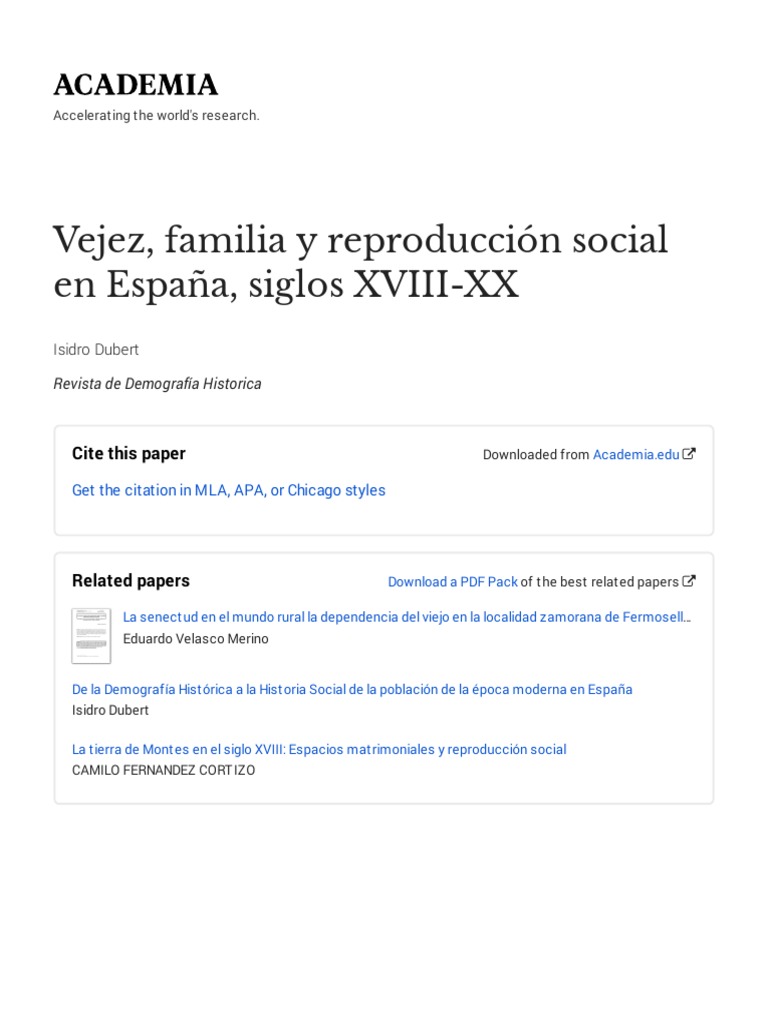 DUBERT I.-Vejez Familia y Reproduccion Social en Espana Revista de ... DUBERT I.-Vejez Familia y Reproduccion Social en Espana Revista de ...