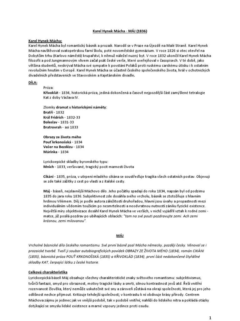 Karel Hynek Mácha - Máj | PDF