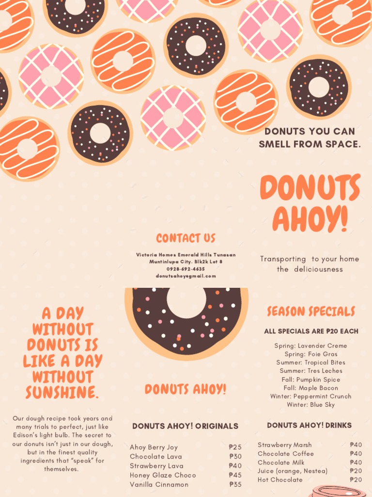 Donuts Ahoy! Leaflet | PDF | Doughnut | Chocolate