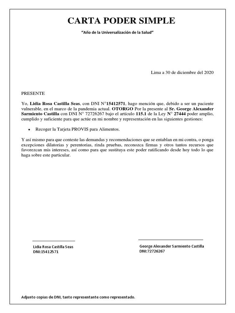 Carta Poder Simple | PDF