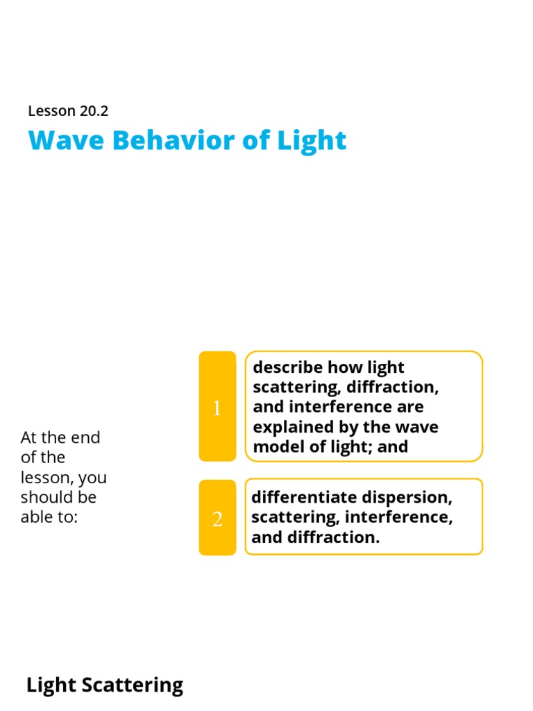 Wave Behavior of Light | PDF | Diffraction | Wavelength