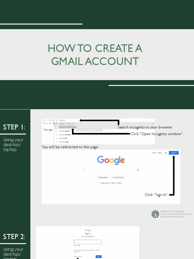 How To Create A Gmail Account (UCC) | PDF | Gmail | Computing