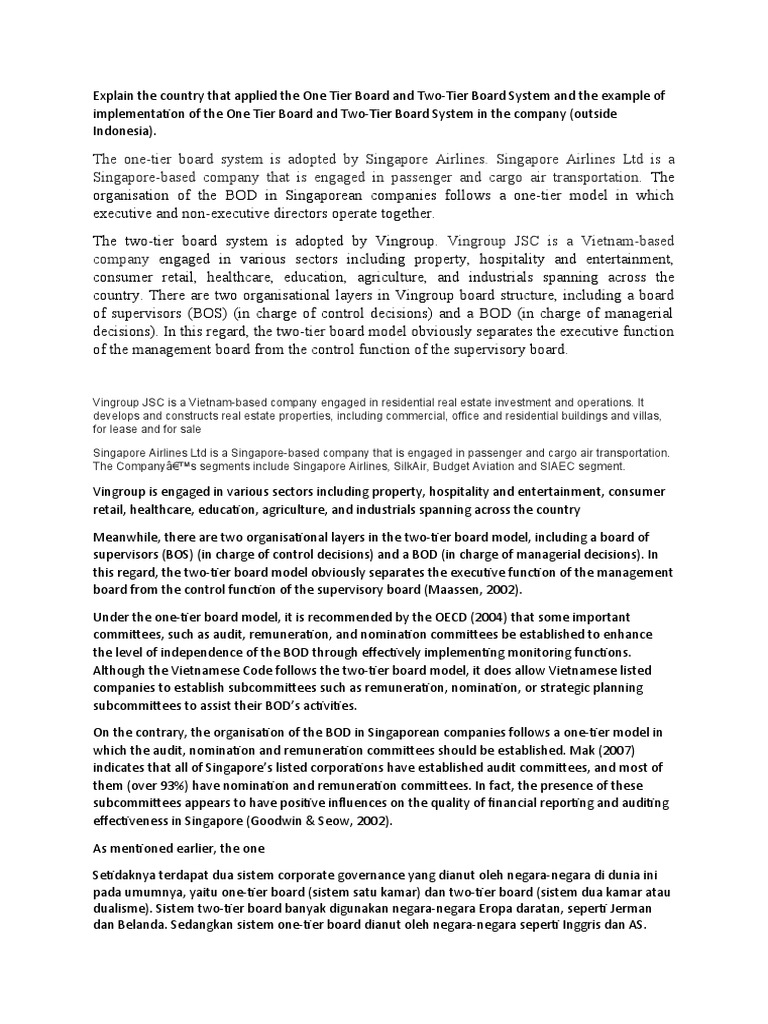 The One-Tier Board System Is Adopted by Singapore Airlines | PDF ...