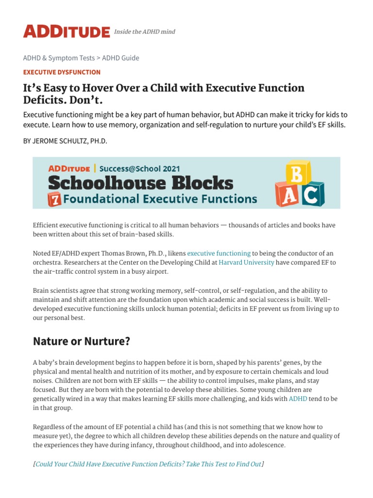 Executive Function For Kids Ef Training Pdf Executive Functions
