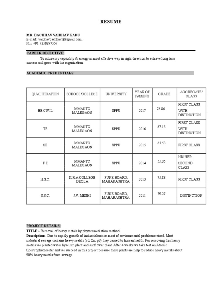 Vaibhav Resume | PDF