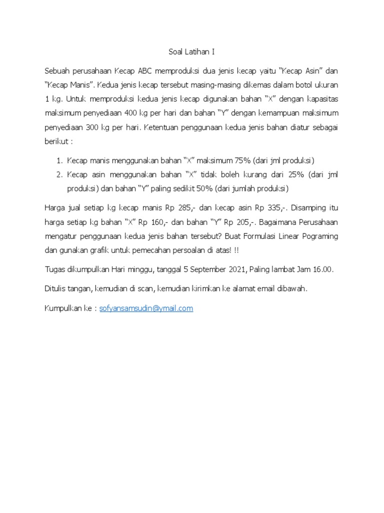 Soal Riset Operasi | PDF