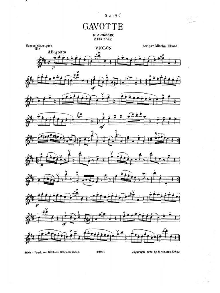 Gossec - Gavotte-Flute | PDF