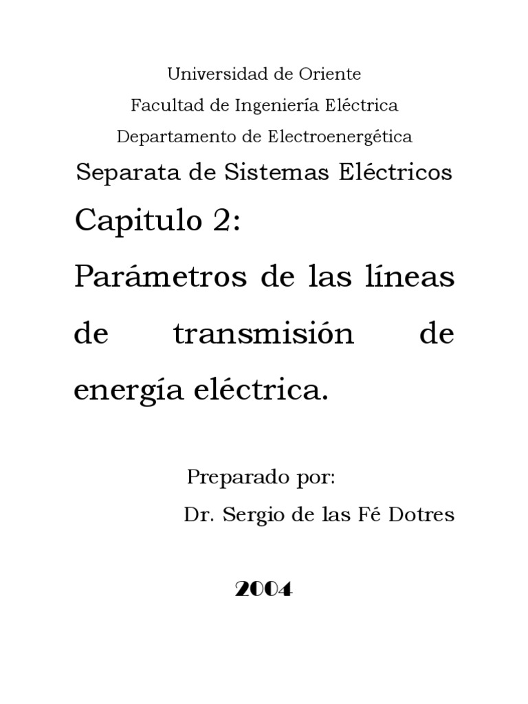 Parámetros de líneas de transmisión eléctrica | PDF | Corriente ...