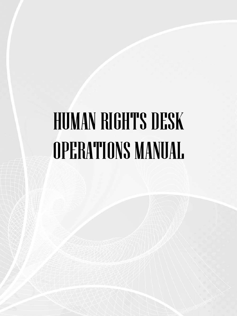 Human Rights Desk Operations Manual | PDF | Human Rights | Police