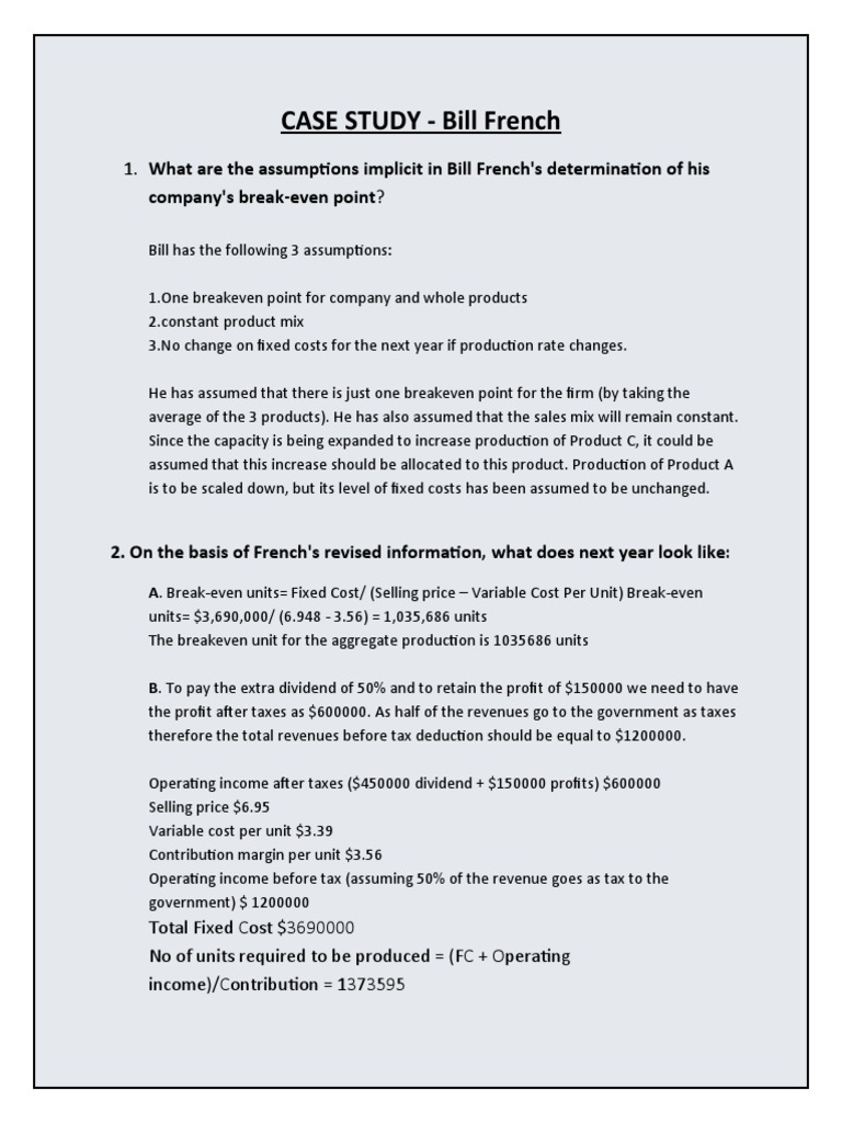 Case Bill French | Download Free PDF | Economics | Business Economics