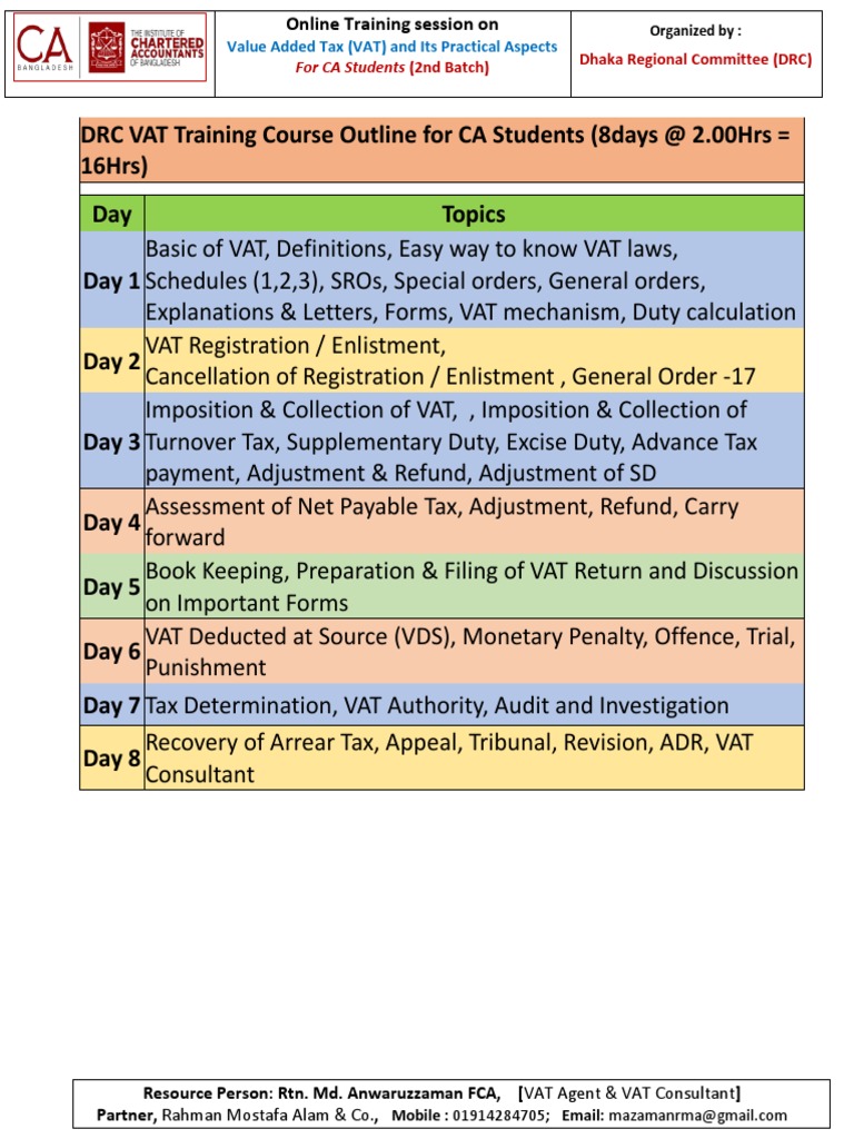 DRC VAT Training CAs Day 1-2 | PDF | Value Added Tax | Taxes