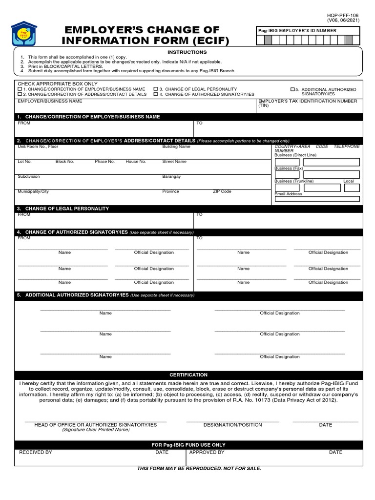 PFF106 EmployersChangeInformationForm V06 | PDF | Government | Justice