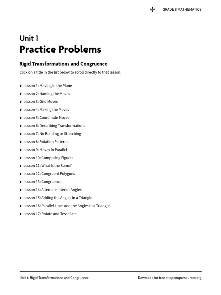 Practice Problems: Unit 1 | PDF | Shape | Triangle