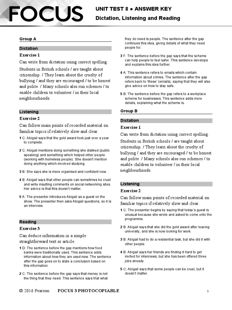 Exercise 1: Group A Dictation | PDF | Communication