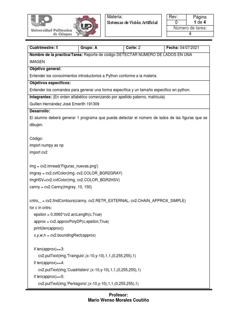 Reporte de Practica Visión Artificial en Python: Detector de Numeros de ... Reporte de Practica Visión Artificial en Python: Detector de Numeros de ...