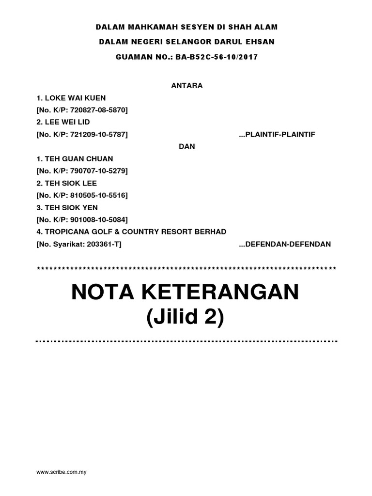 Nota Keterangan (Jilid 2) | PDF