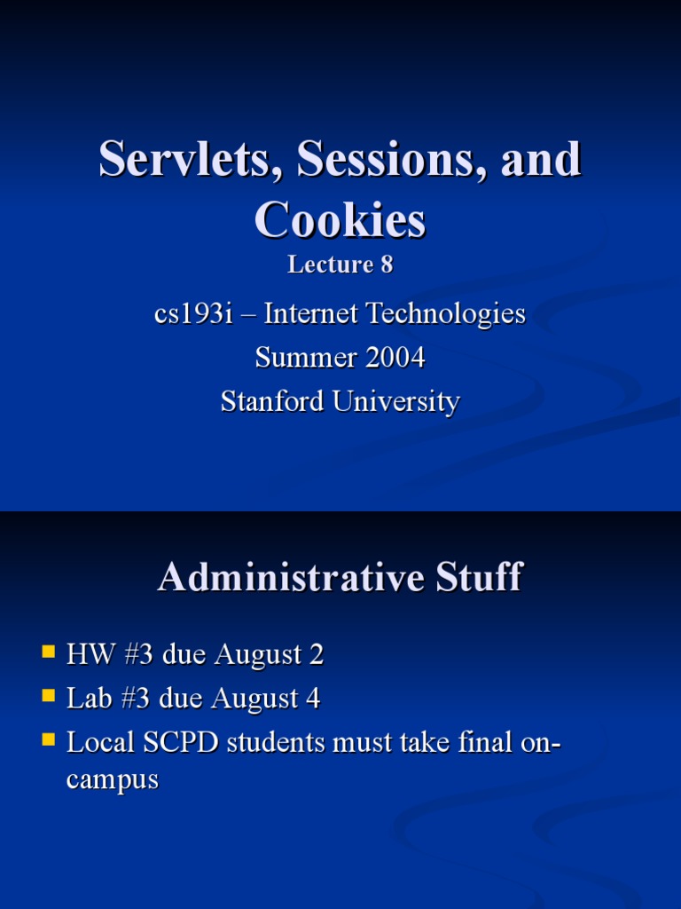Servlets, Sessions, and Cookies | PDF | Http Cookie | Computing
