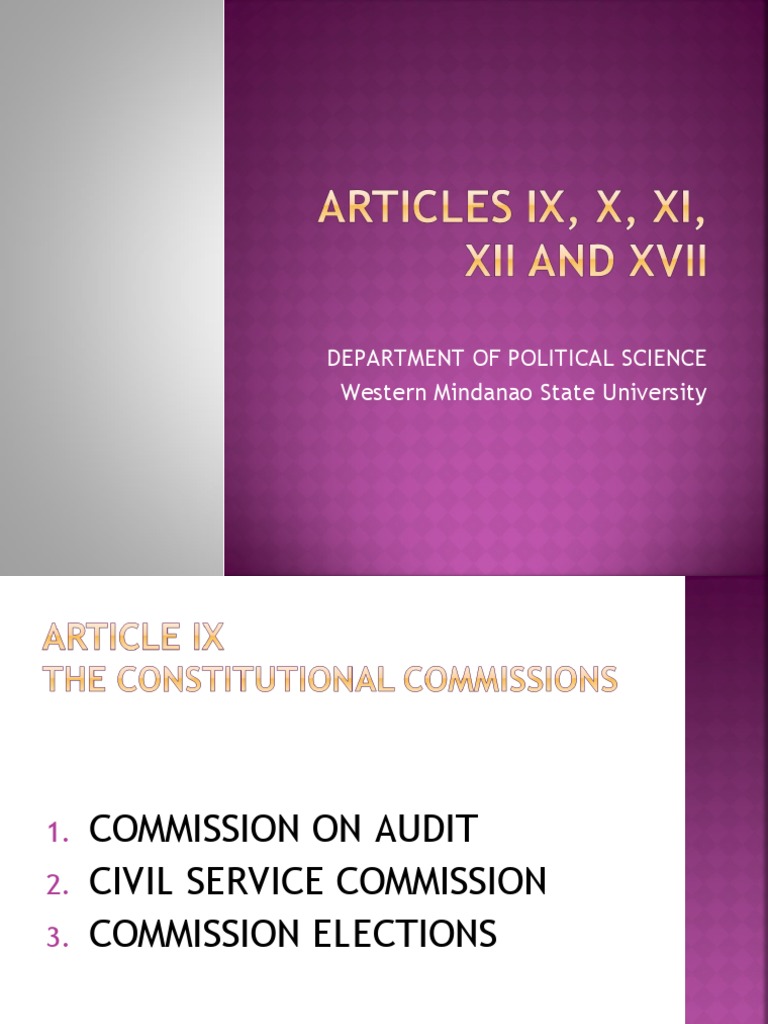 Art IX Constitutional Commissions | PDF | Commission On Elections ...