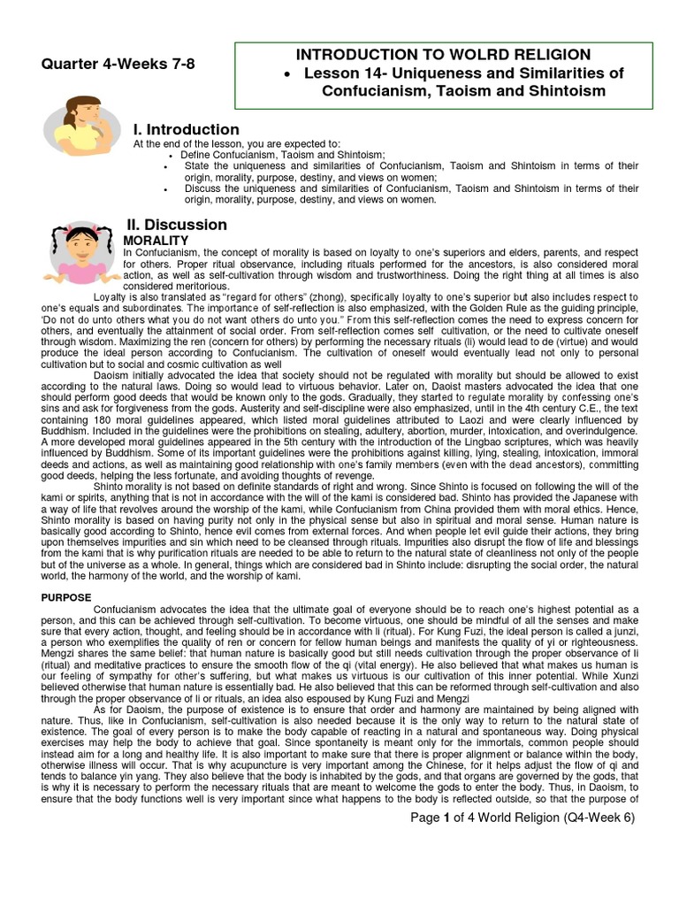 Intro To World Religion Worktext Q4 W7 8 | PDF | Confucianism | Shinto