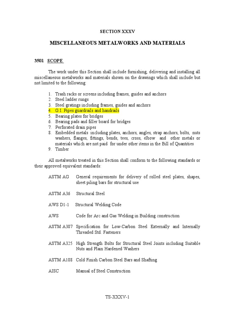 Miscellaneous Metalworks and Materials: Section XXXV | Descargar gratis PDF | Screw | Galvanization