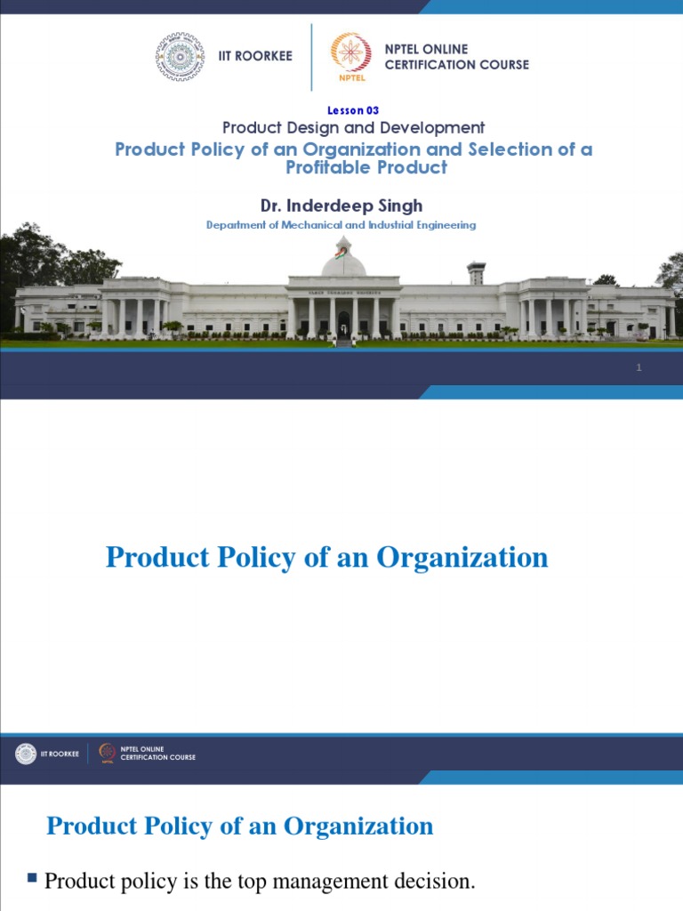 Product Policy of An Organization and Selection of A Profitable Product ...