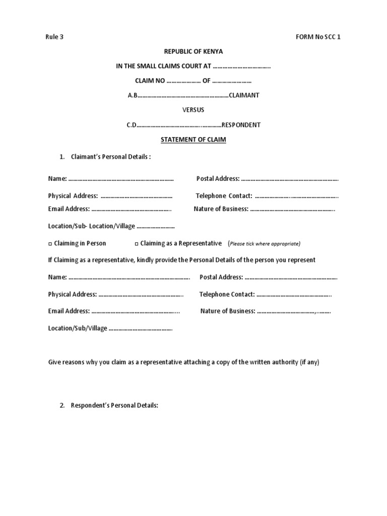 Rule 3 Form Dispute Resolution | PDF | Damages | Registered Mail