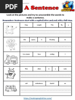 Year 1 Sentence Scramble Worksheet | PDF