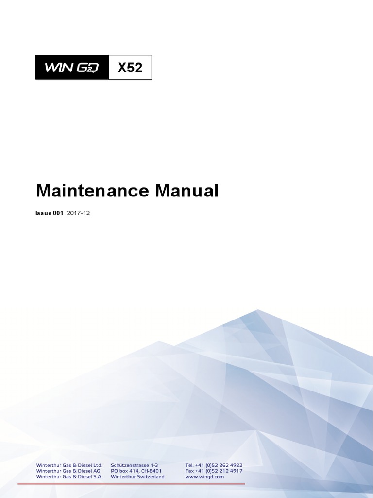 WinGD - X52 - Manuel Maintenance | PDF | Piston | Pump