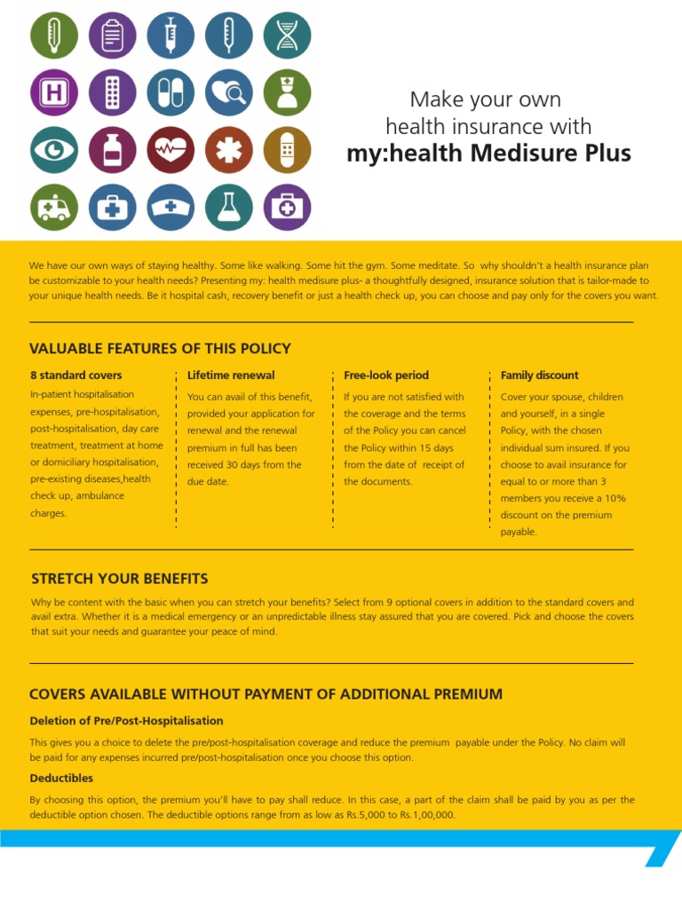 Leaflet - Medisure Plus - 150914 | PDF | Deductible | Insurance