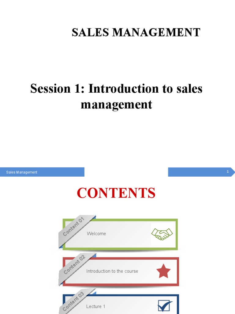 Session 1: Introduction To Sales Management | PDF | Sales | Cognition